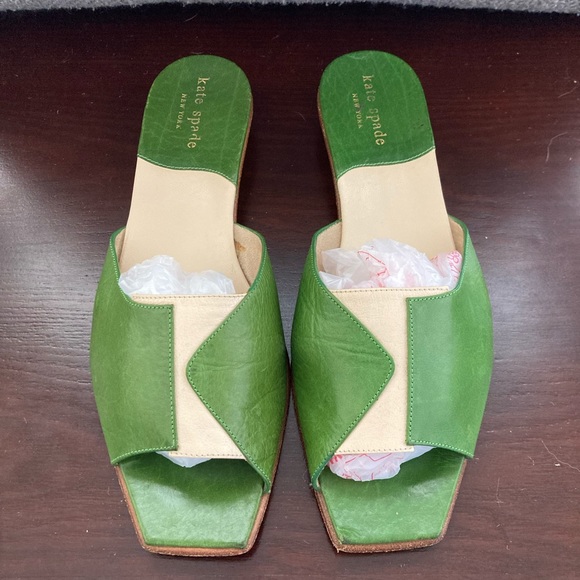 kate spade | Shoes | Kate Spade Green Slides Sandals Sz 6 2 Guc | Poshmark